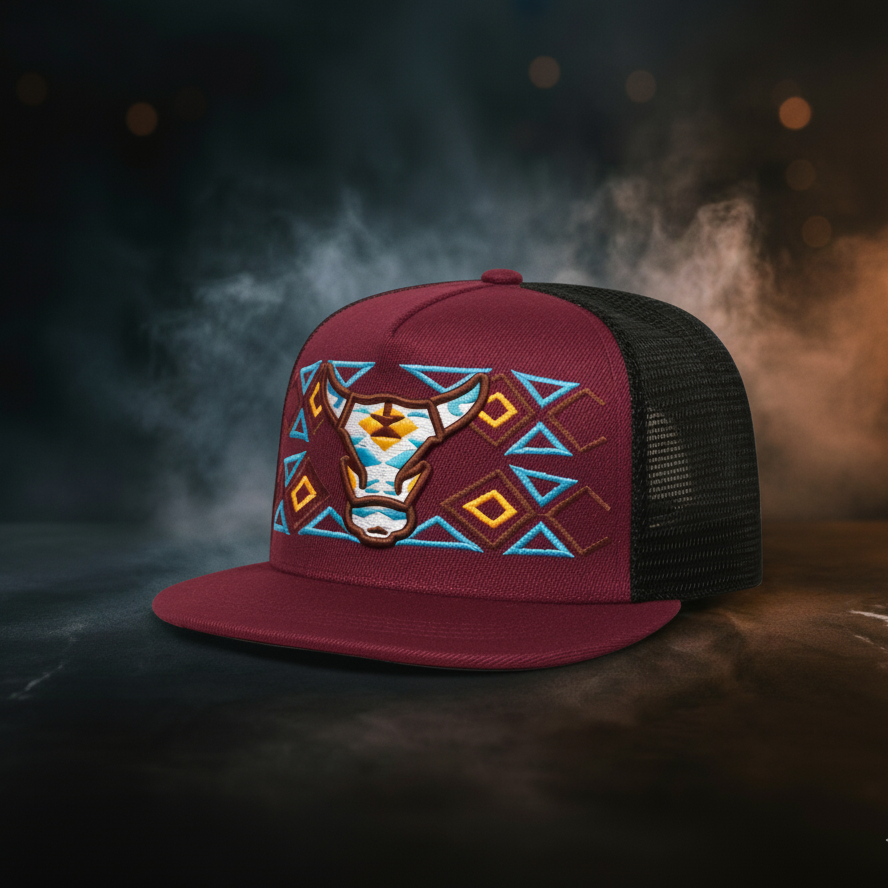 Aztec Ox Flatbill Hat – 6th & Black